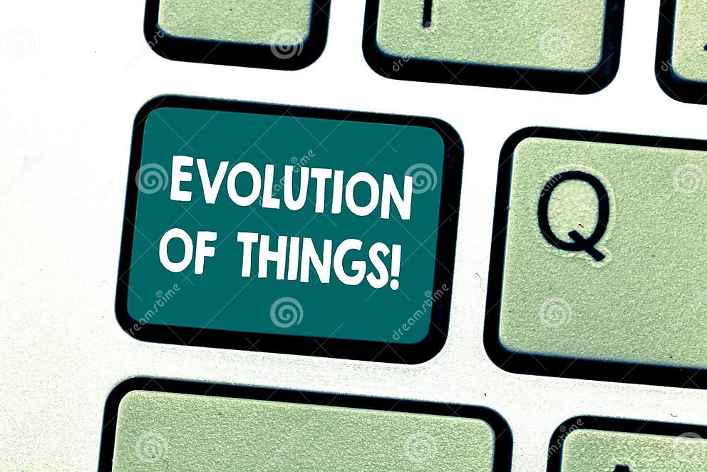 Handwriting Text Evolution of Things. Concept Meaning Process Gradual ...