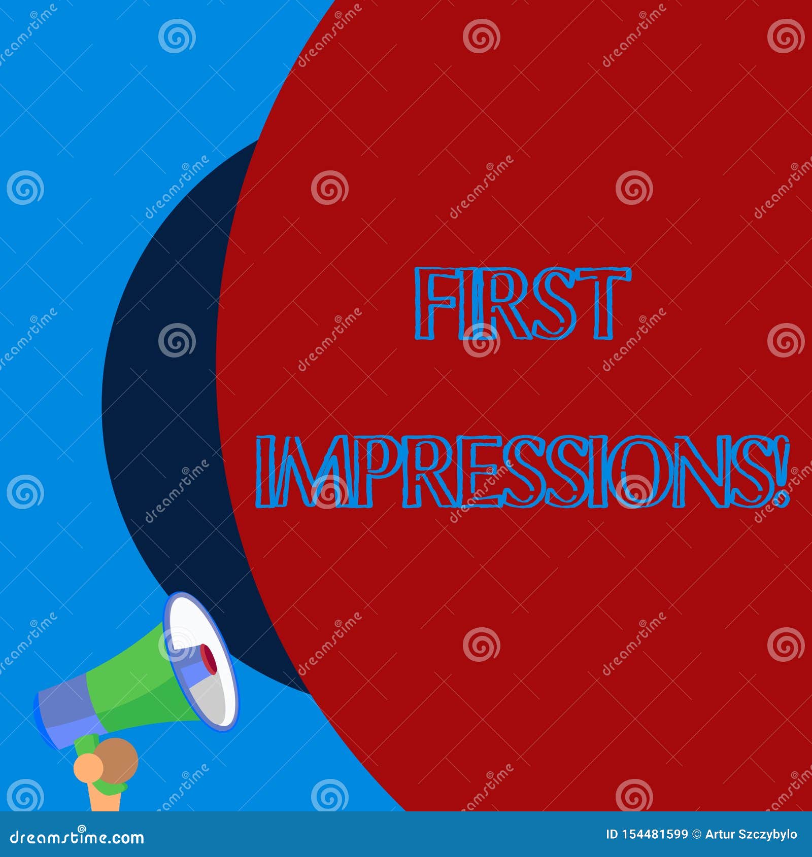 Handwriting Text First Impressions. Concept Meaning First Consideration ...