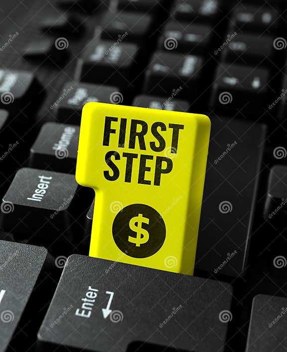 Conceptual Caption First Step. Word Written on Pertaining To the Start ...