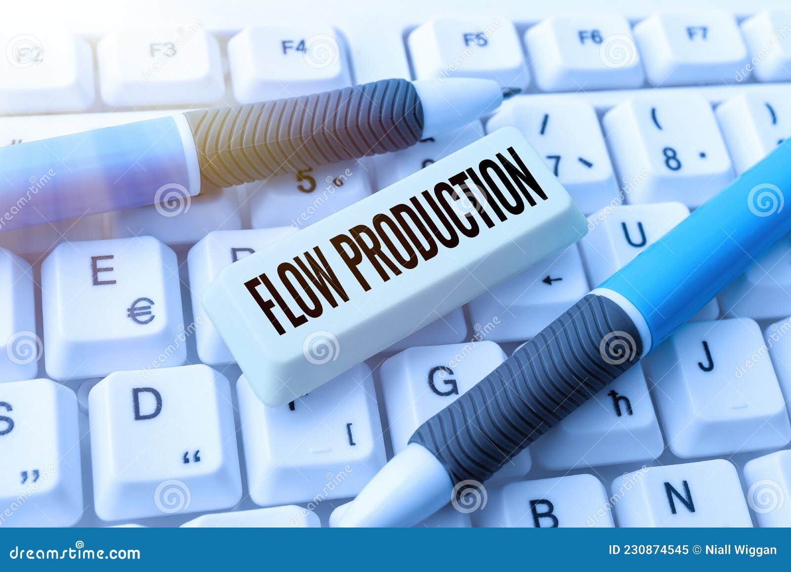 Handwriting Text Flow Production. Word Written on Items are Produced ...