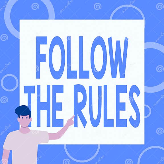 Handwriting Text Follow the Rules. Word for Go with Regulations ... Handwriting Text Follow the Rules. Word for Go with Regulations ...