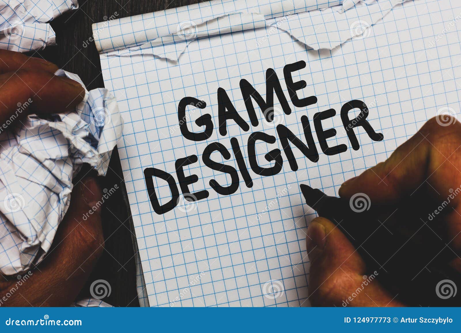Handwriting Text Game Designer. Concept Meaning Campaigner Pixel ...