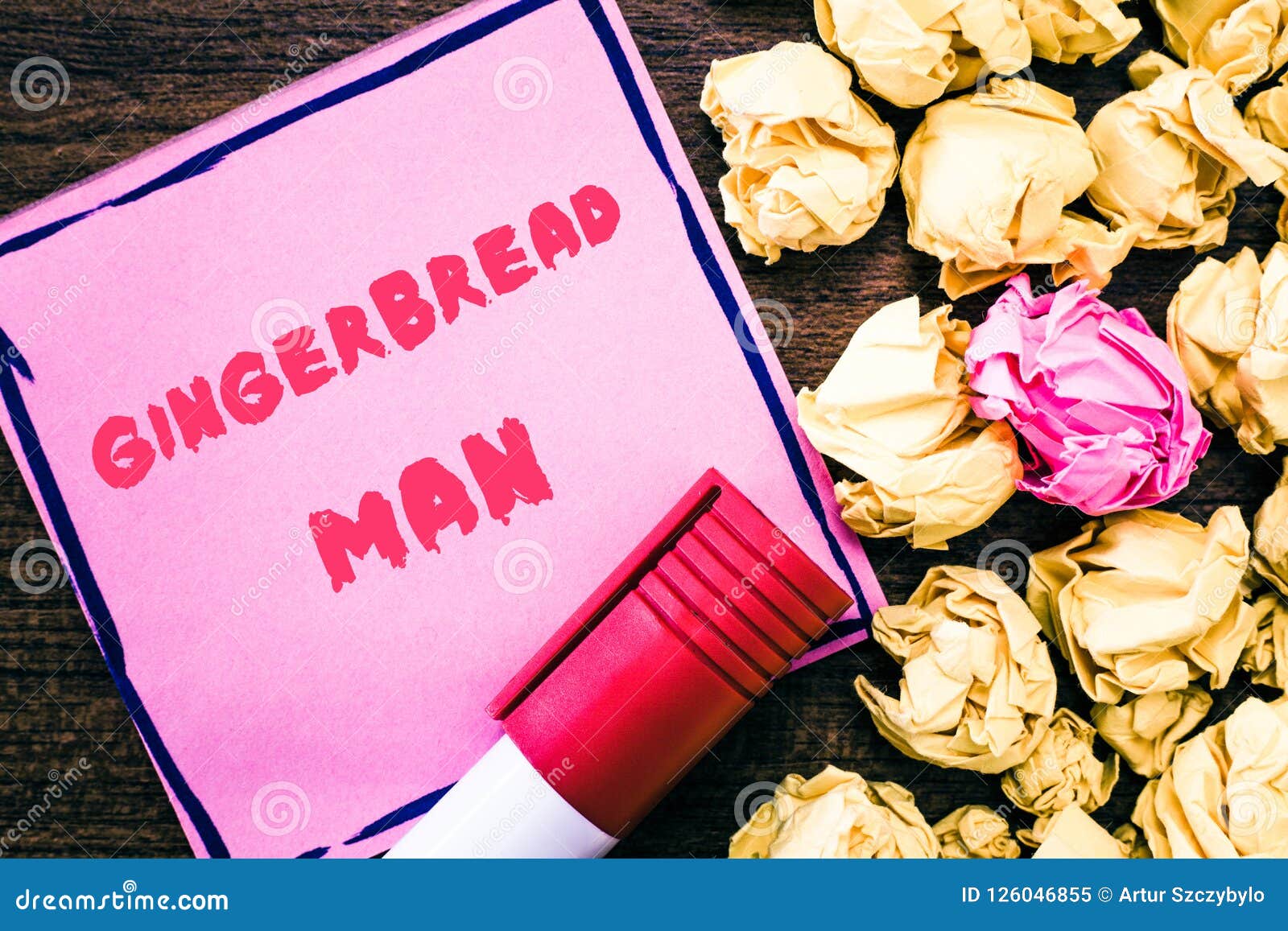 Handwriting Text Gingerbread Man. Concept Meaning Cookie Made of ...