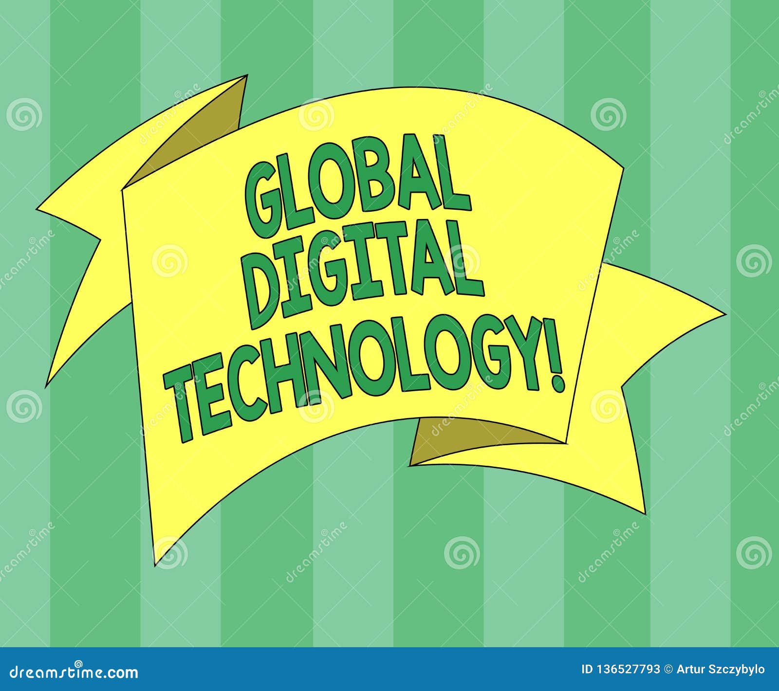 Handwriting Text Global Digital Technology. Concept Meaning Digitized ...