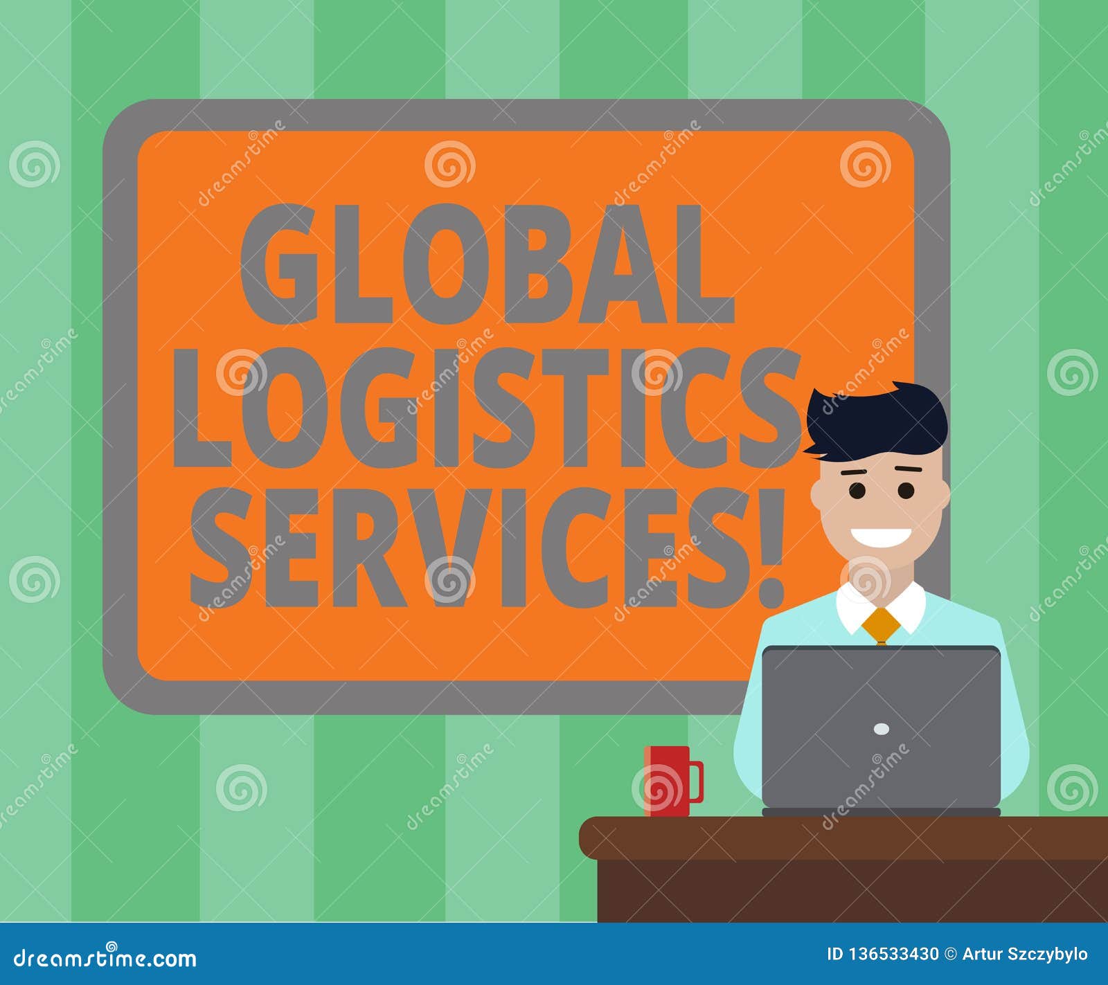 Handwriting Text Global Logistics Services. Concept Meaning Connects ...