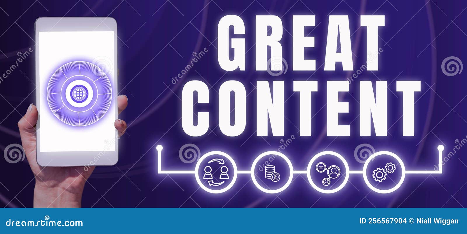 Handwriting Text Great Content. Concept Meaning Satisfaction ...