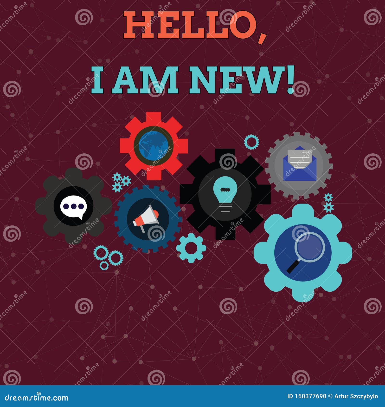 Handwriting Text Hello I am New. Concept Meaning Introducing Oneself in ...