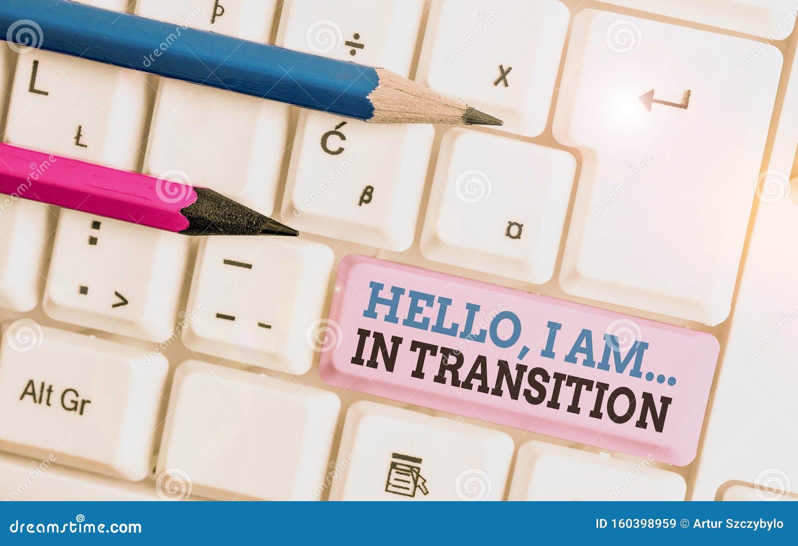 Handwriting Text Hello I am in Transition. Concept Meaning Changing ...