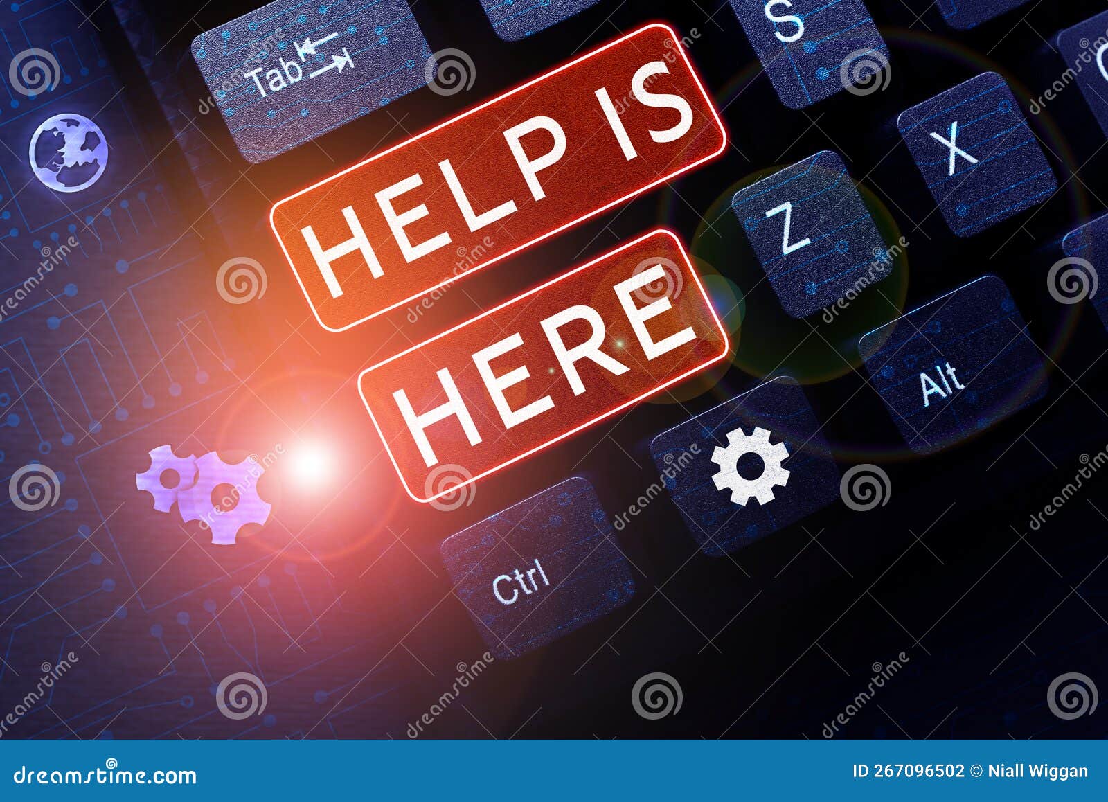 Text Caption Presenting Help is Here. Internet Concept the Action of ...
