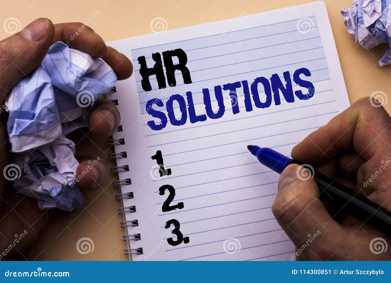 Handwriting Text Hr Solutions. Concept Meaning Recruitment Solution ...