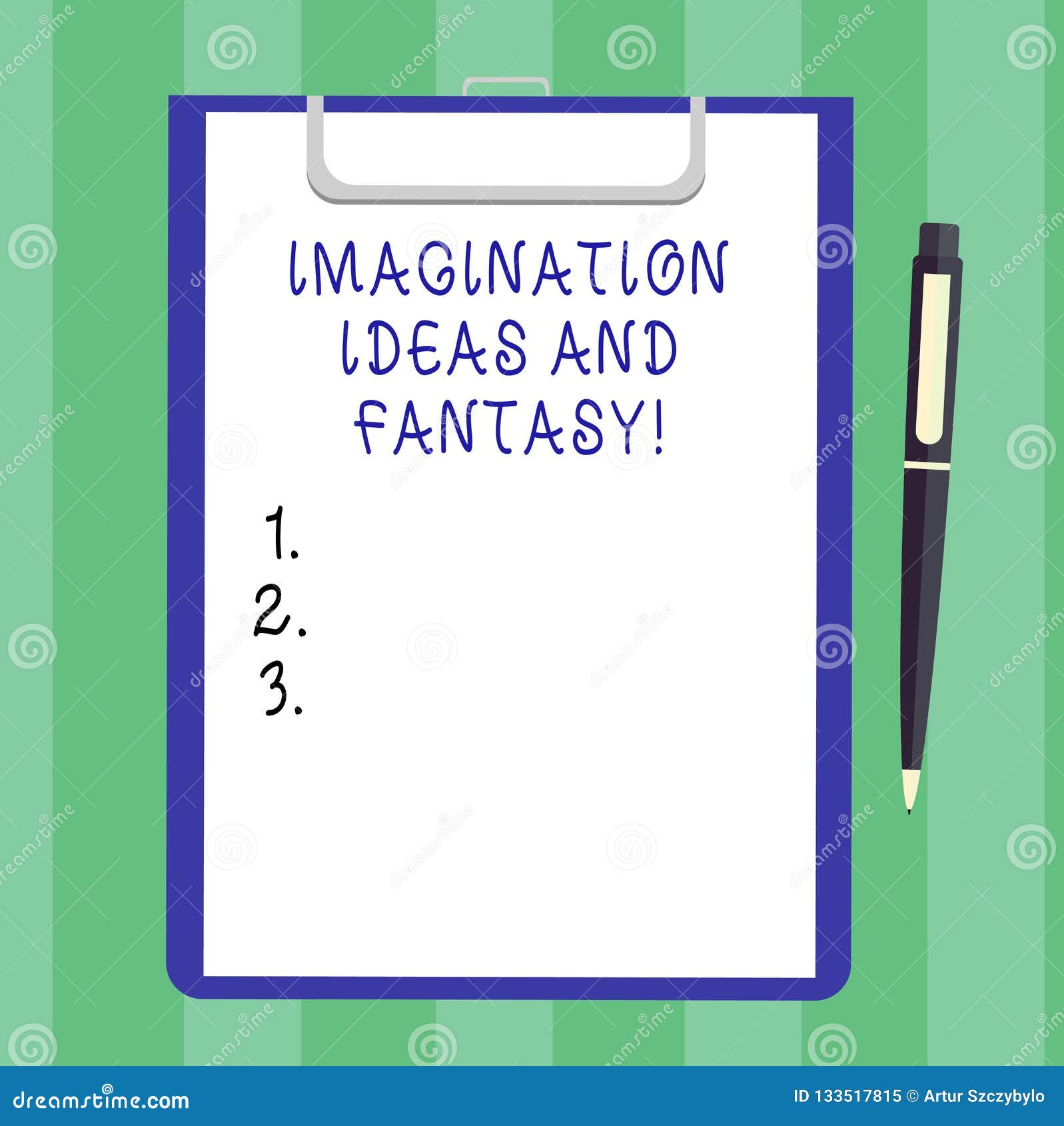 Handwriting Text Imagination Ideas and Fantasy. Concept Meaning ...