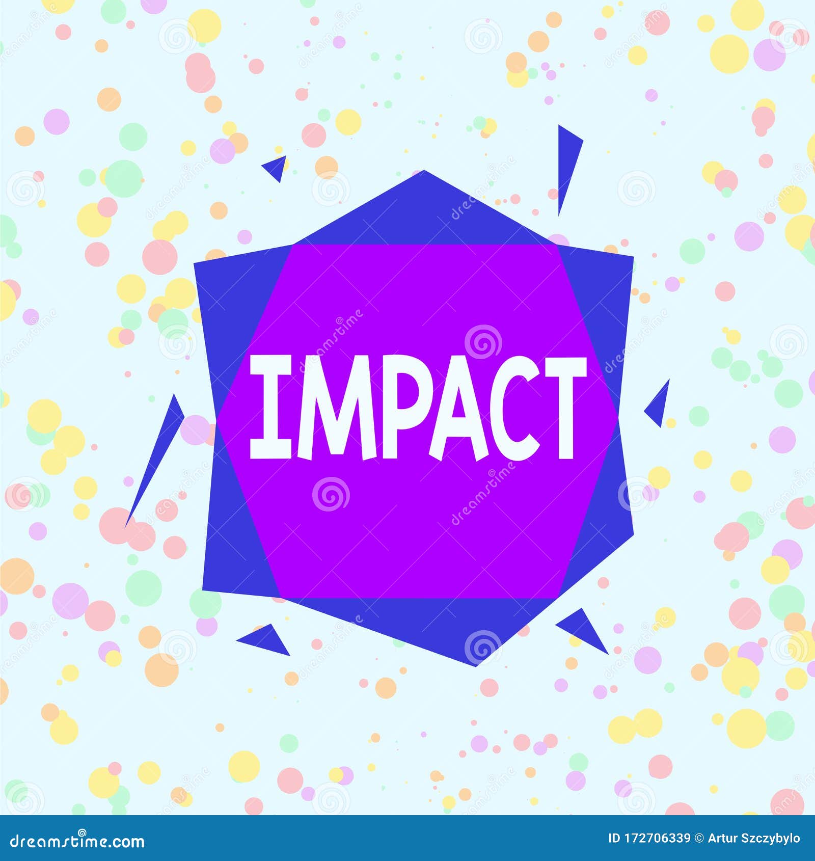 Handwriting Text Impact. Concept Meaning Action of One Object Coming ...