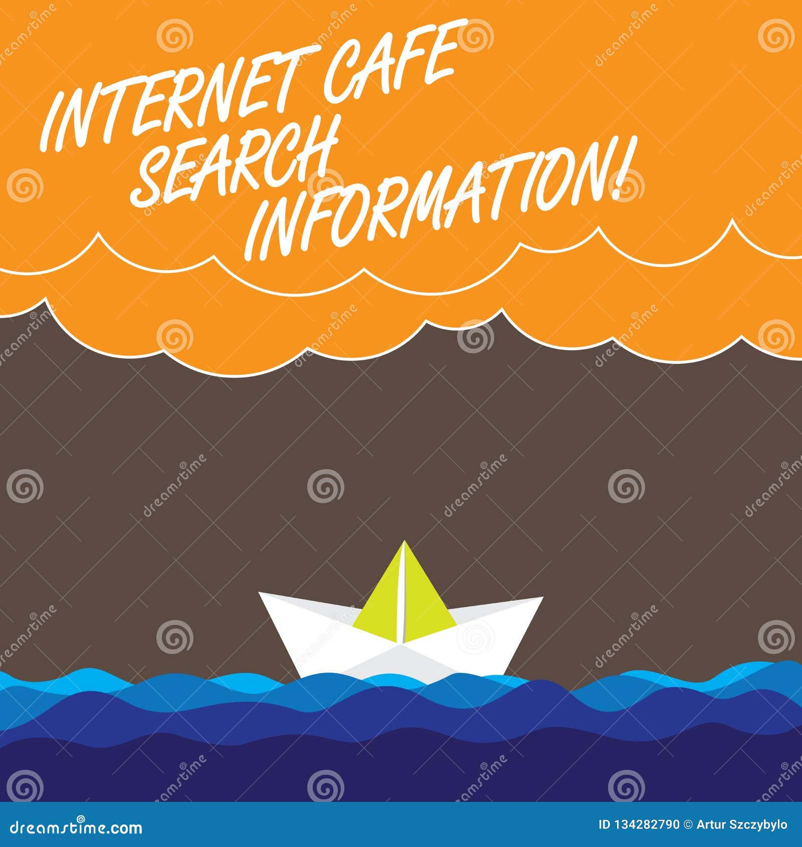 Handwriting Text Internet Cafe Search Information. Concept Meaning ...