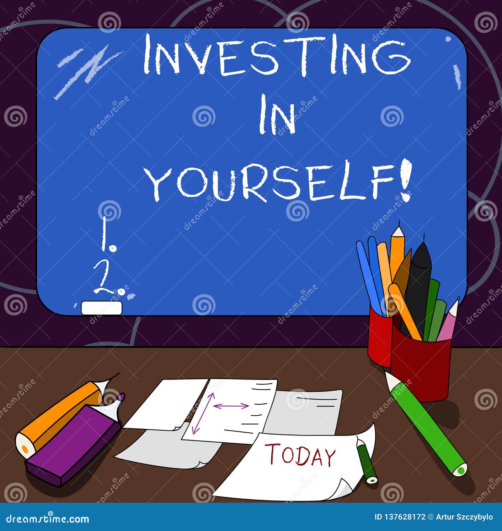 Handwriting Text Investing in Yourself. Concept Meaning Learning New ...