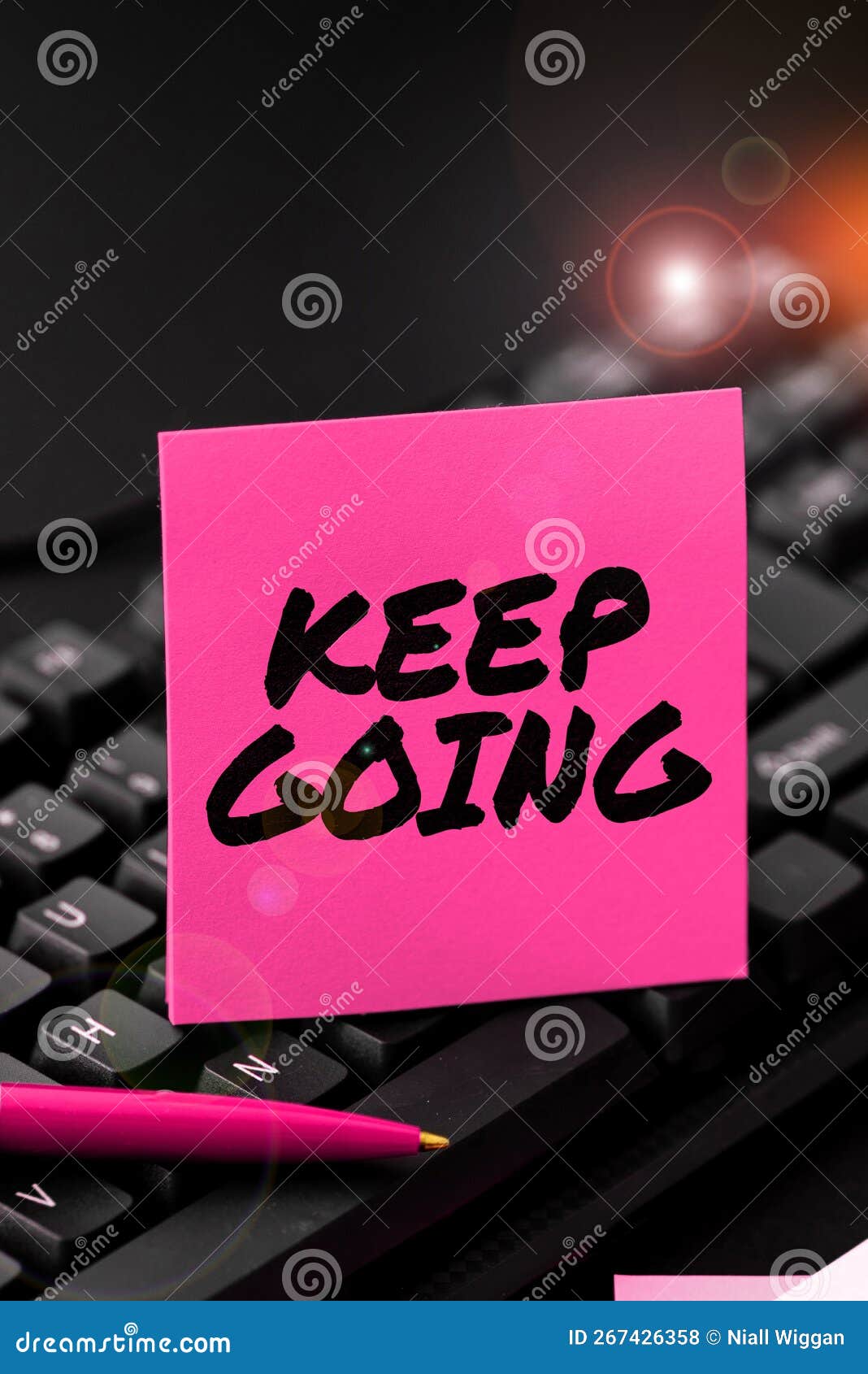 Handwriting Text Keep Going. Concept Meaning Make an Effort To Live ...