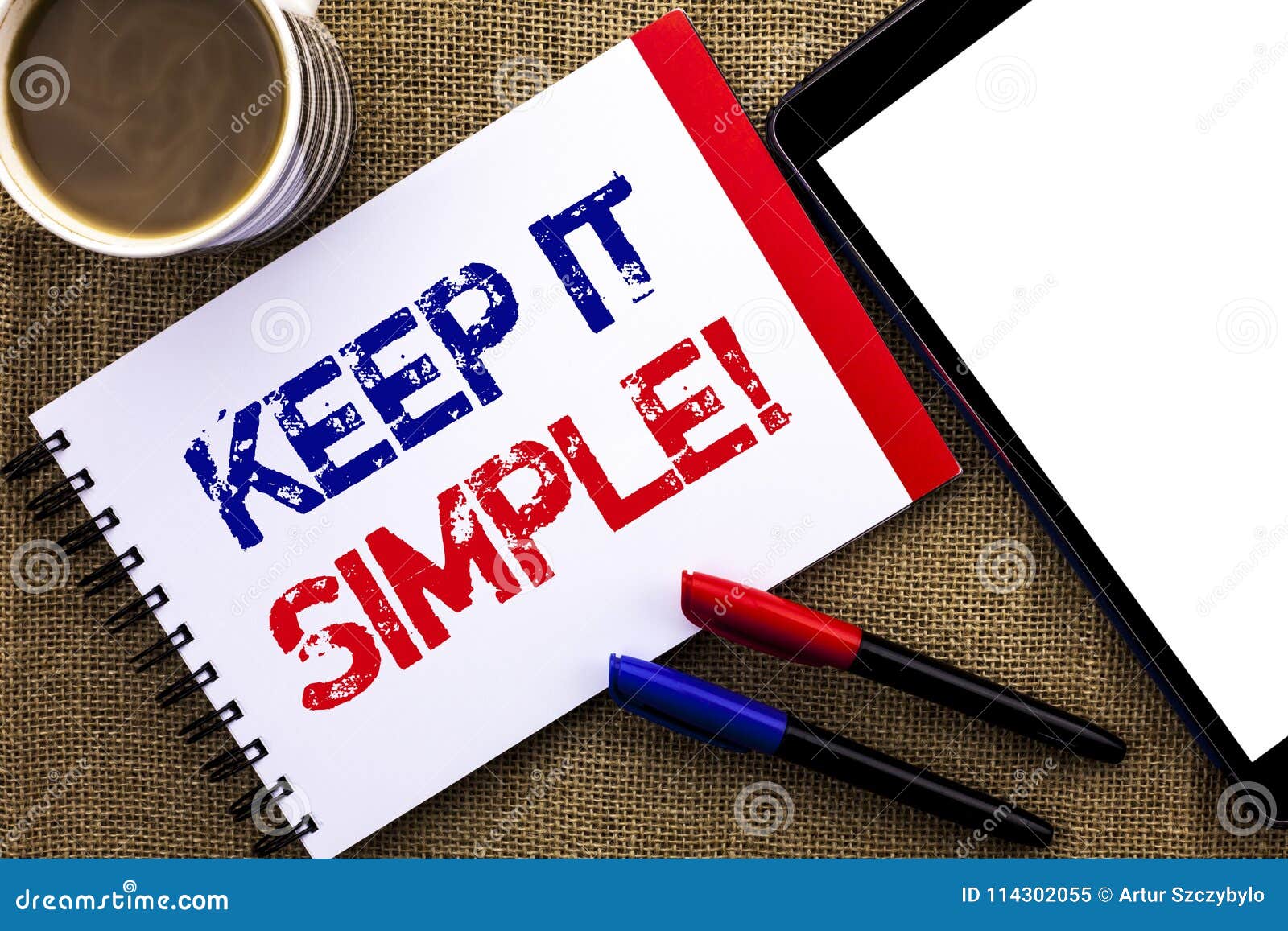 Handwriting Text Keep it Simple Motivational Call. Concept Meaning ...