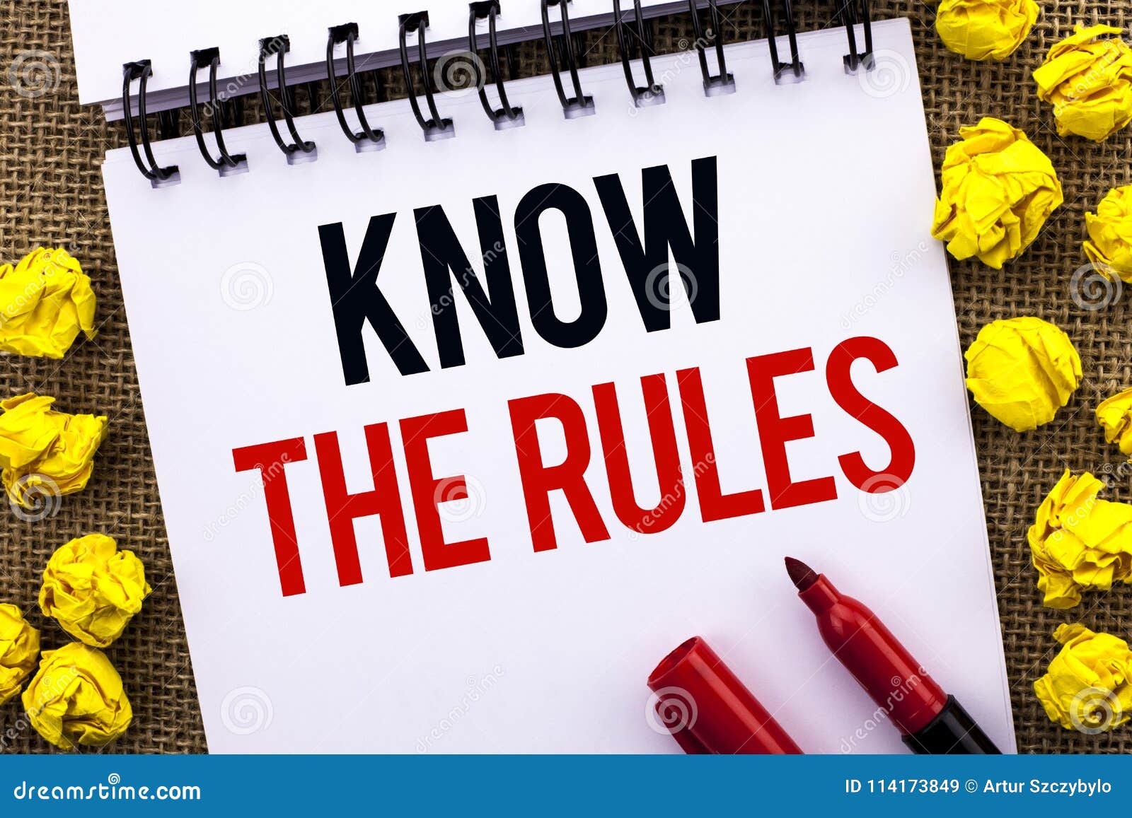 Handwriting Text Know the Rules. Concept Meaning Be Aware of the Laws ...