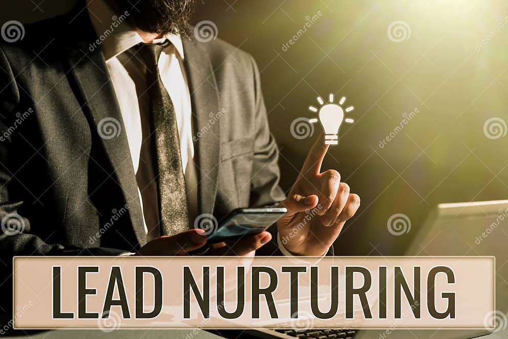 Handwriting Text Lead Nurturing. Concept Meaning Method of Building a ...
