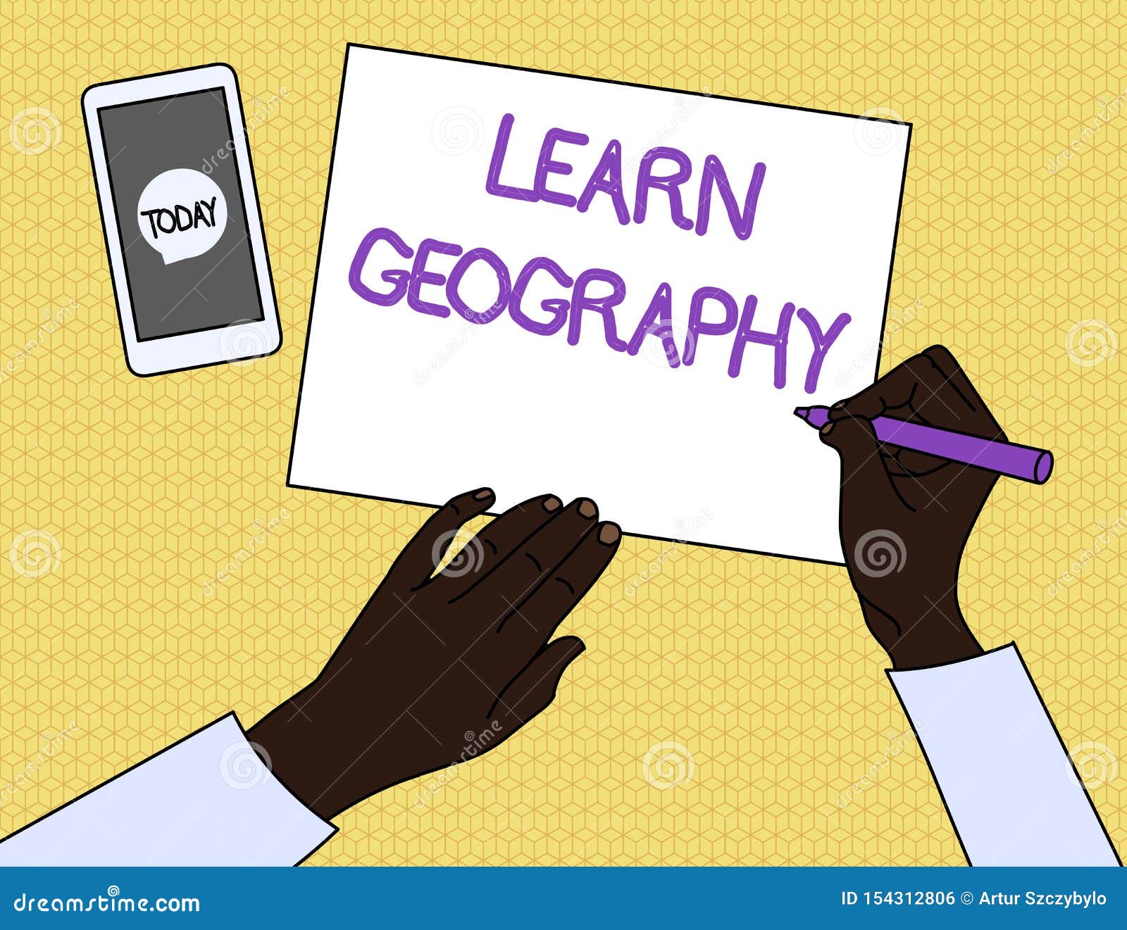Handwriting Text Learn Geography. Concept Meaning Study of Physical Features of Earth and Its ...