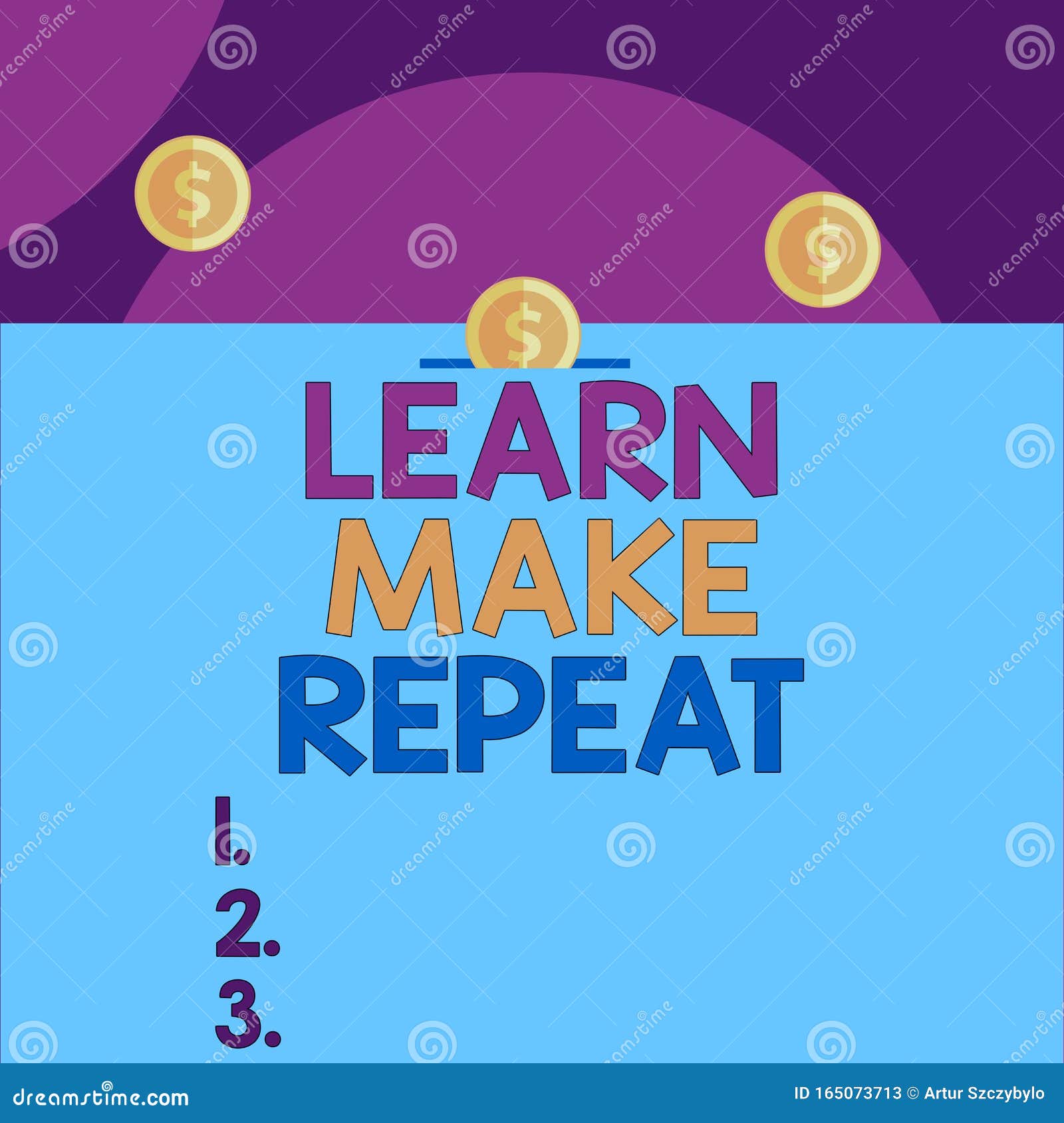 Handwriting Text Learn Make Repeat. Concept Meaning Once You Do it Will ...