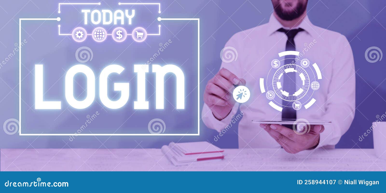 Conceptual Caption Login. Business Concept Process by Which an ...