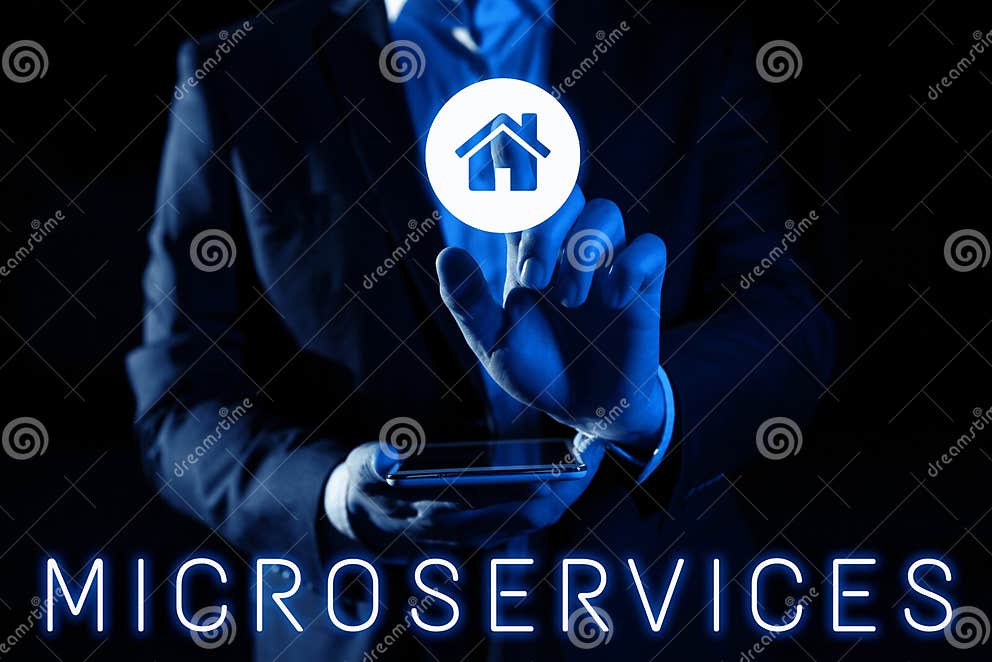 Handwriting Text Microservices Internet Concept Software Development Technique Building Single