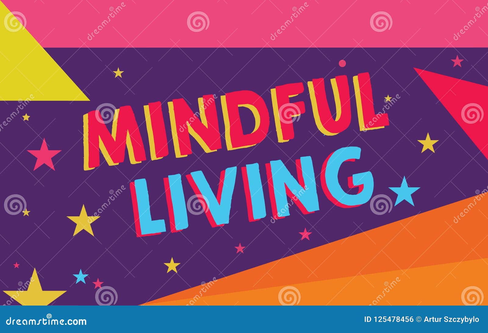 Handwriting Text Mindful Living. Concept Meaning Fully Aware and ...