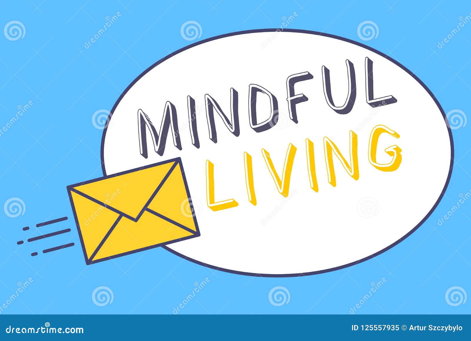 Handwriting Text Mindful Living. Concept Meaning Fully Aware and ...