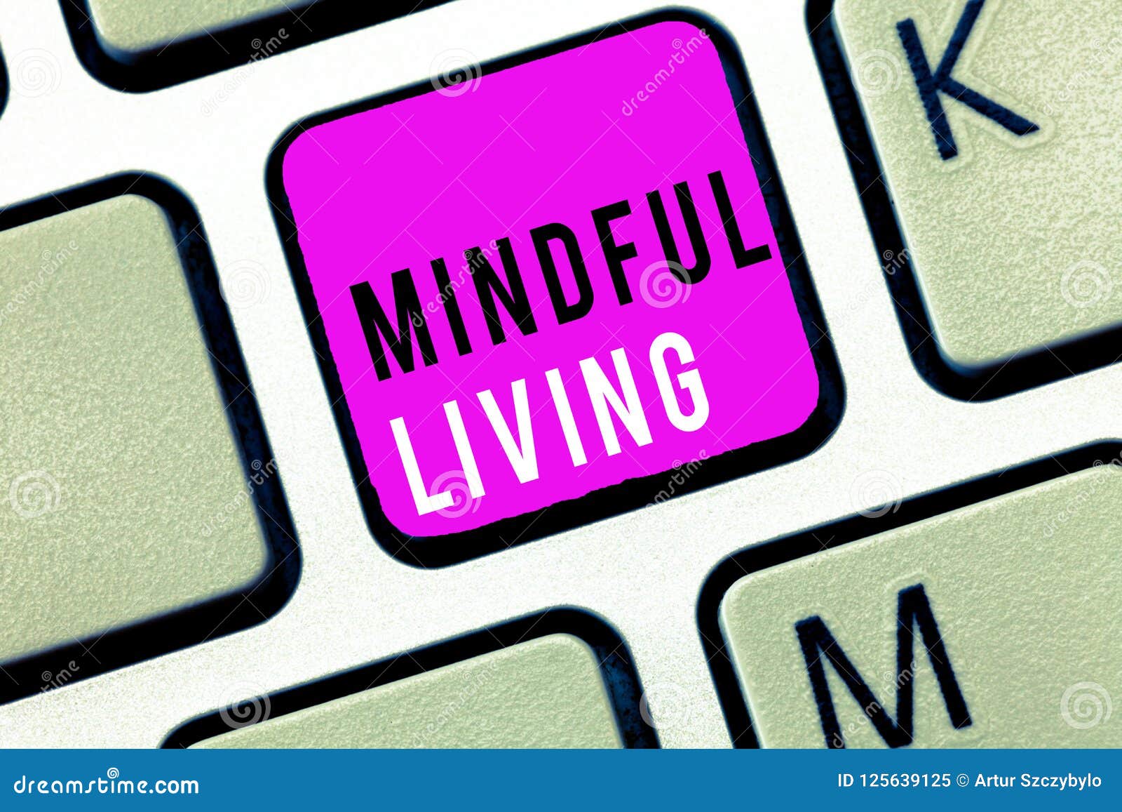 Handwriting Text Mindful Living. Concept Meaning Fully Aware and ...