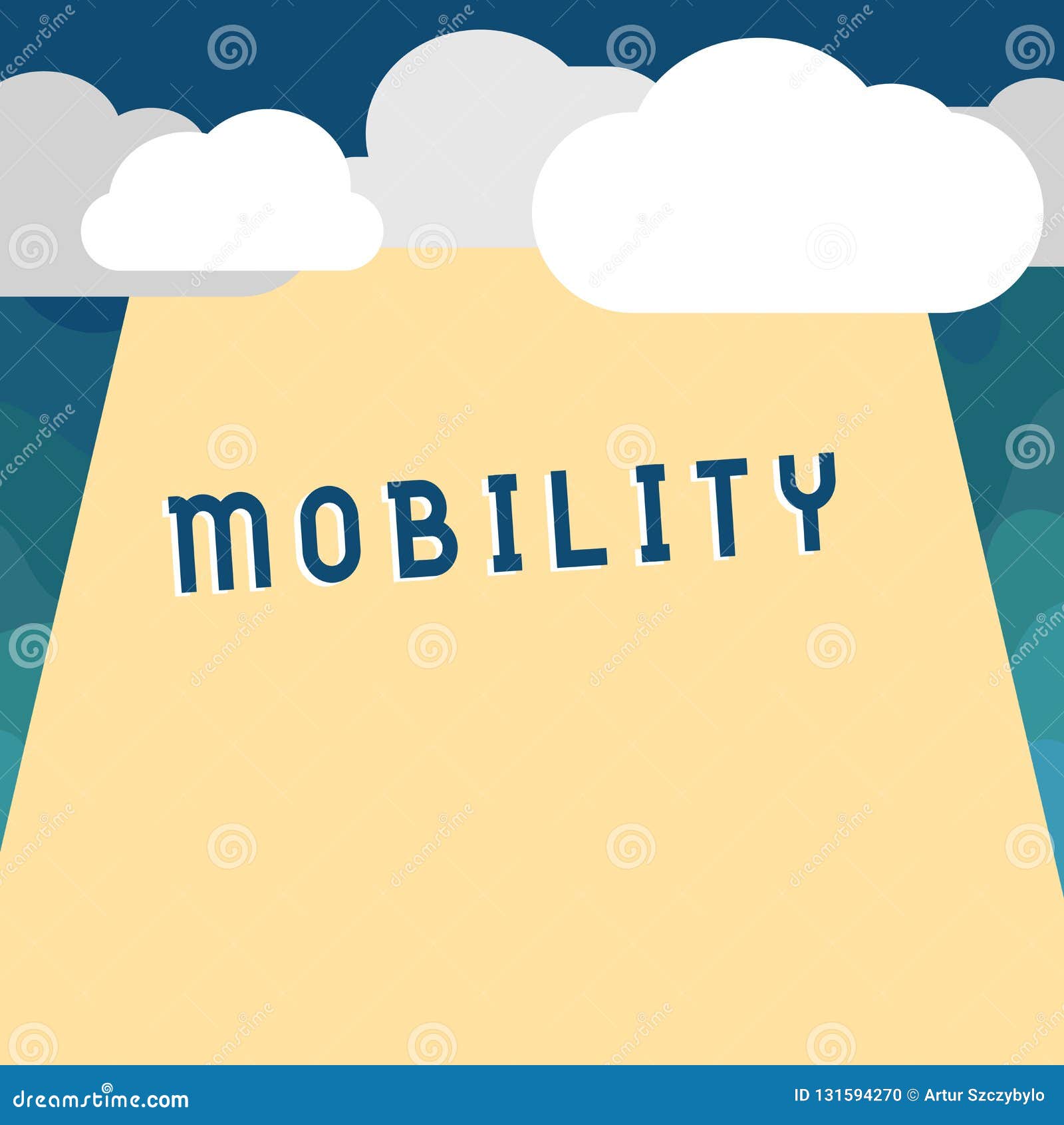 Handwriting Text Mobility. Concept Meaning Ability To Move or Be Moved ...