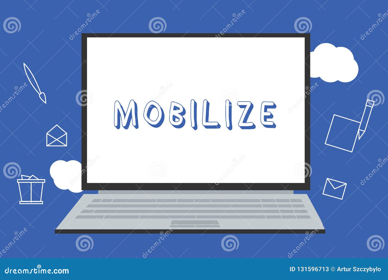 Handwriting Text Mobilize. Concept Meaning Make Something Movable or ...