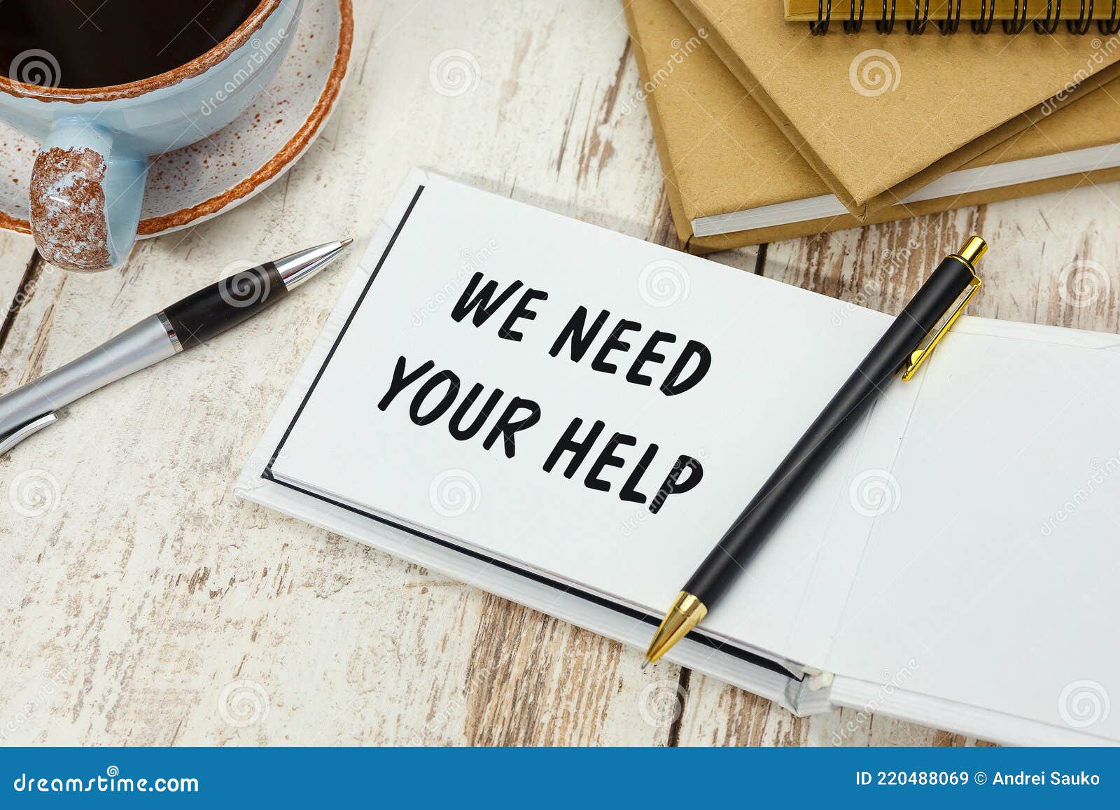 Handwriting Text we NEED YOUR HELP on the Notepad Stock Image - Image ...