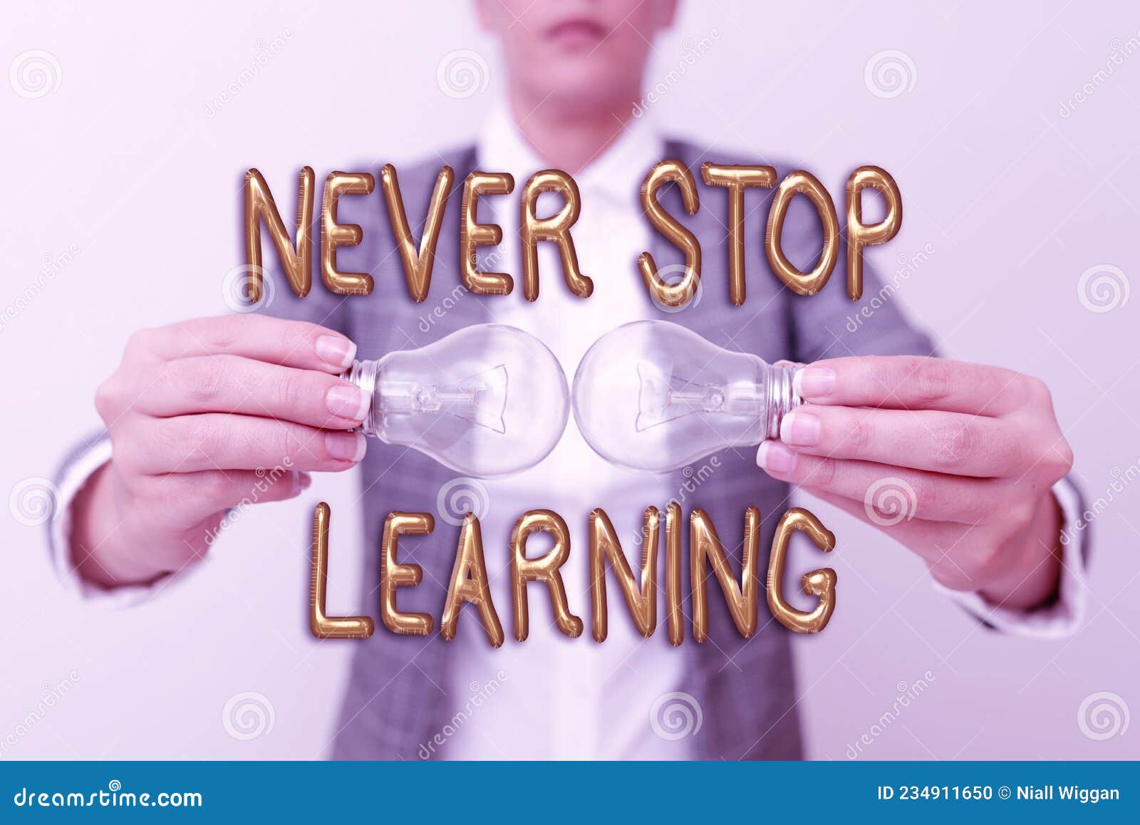 Handwriting Text Never Stop Learning. Business Showcase Keep on ...