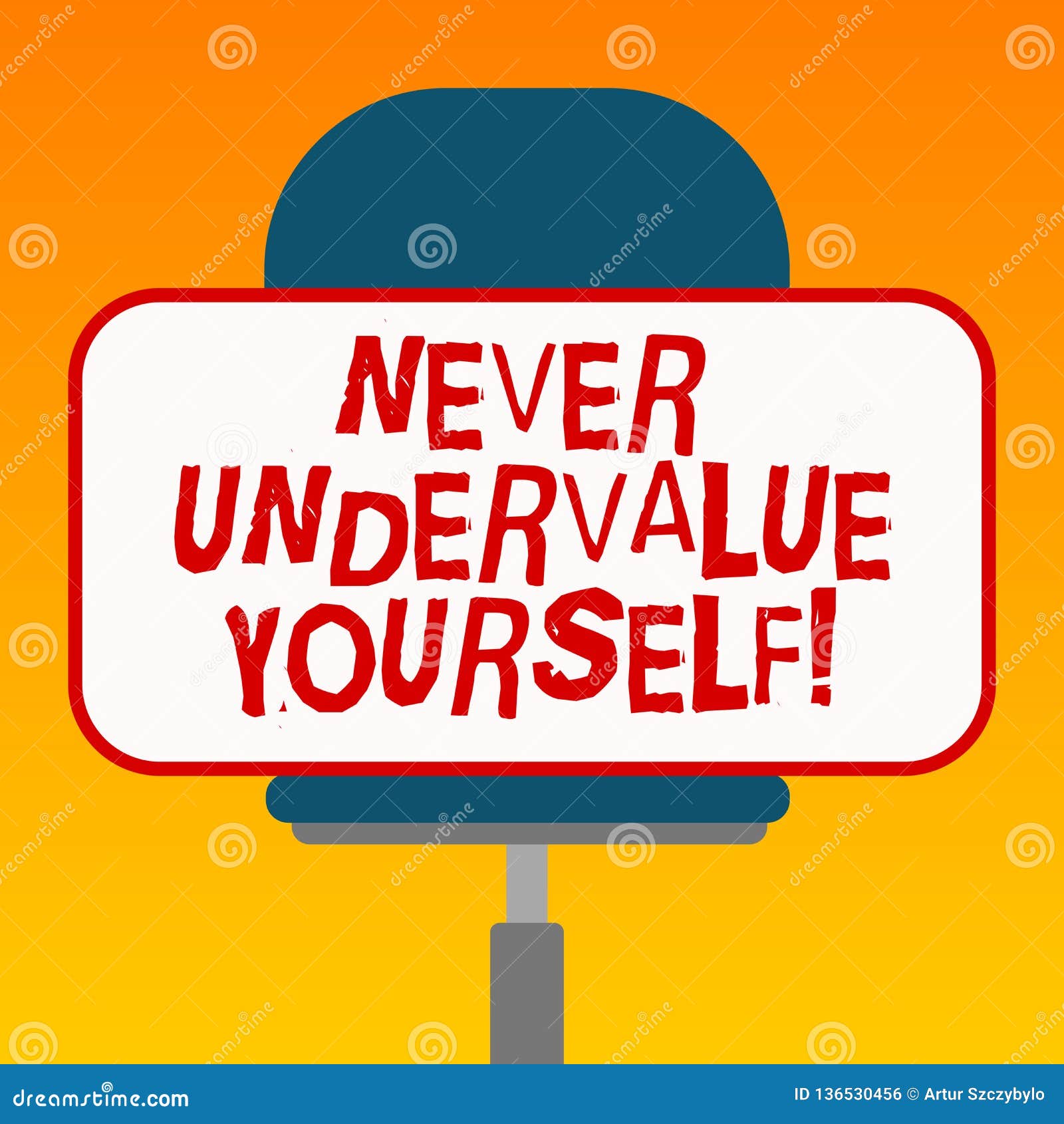 Handwriting Text Never Undervalue Yourself. Concept Meaning Certainly ...