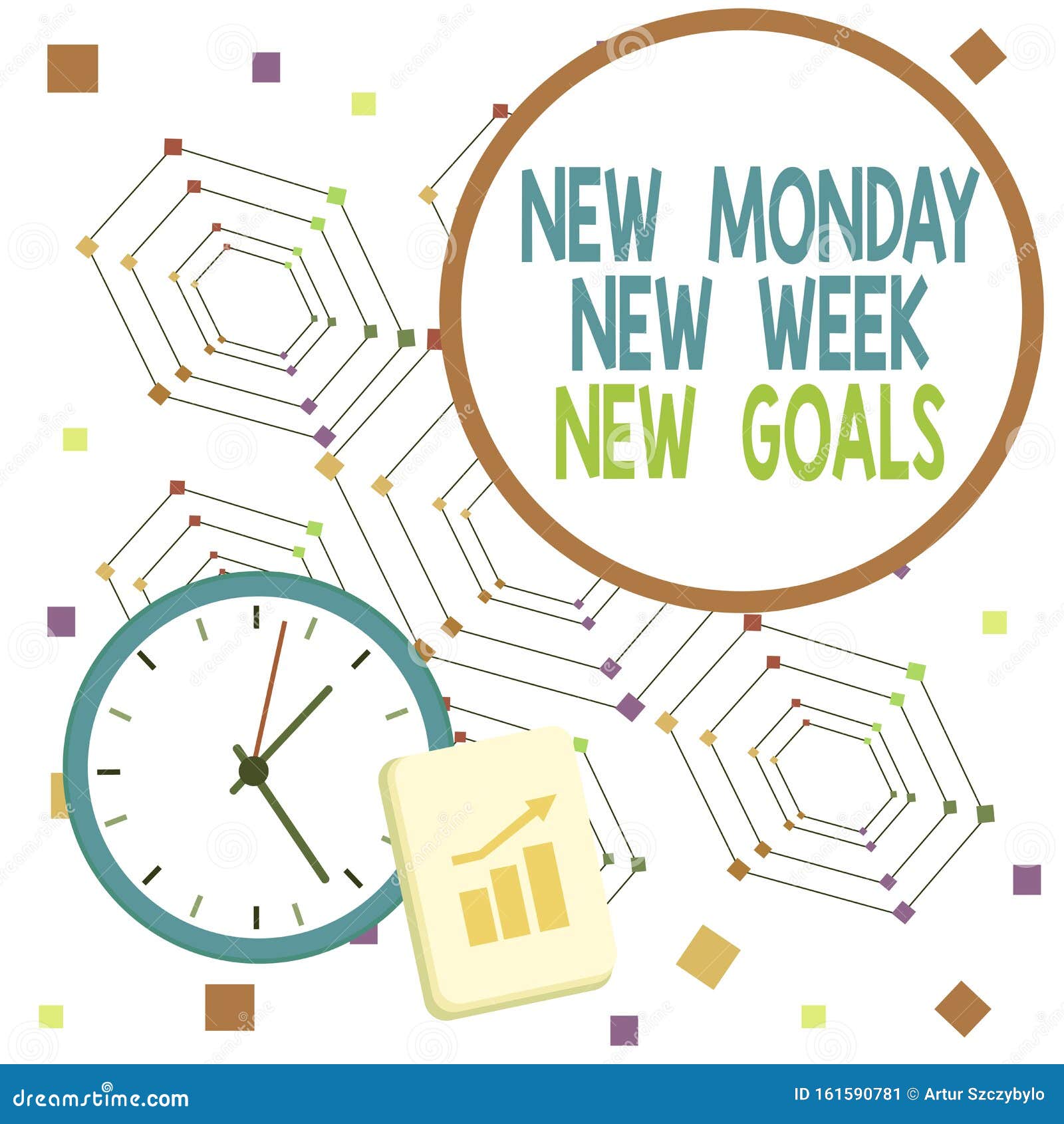 Handwriting Text New Monday New Week New Goals. Concept Meaning Be ...
