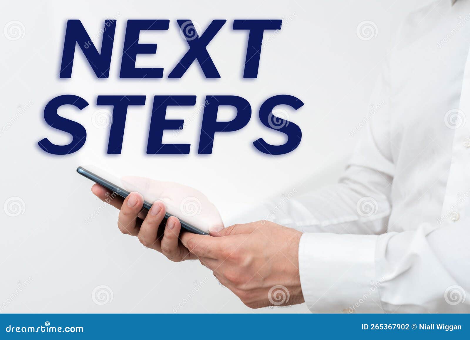 Handwriting Text Next Steps. Word Written on Numper of Process Going To ...