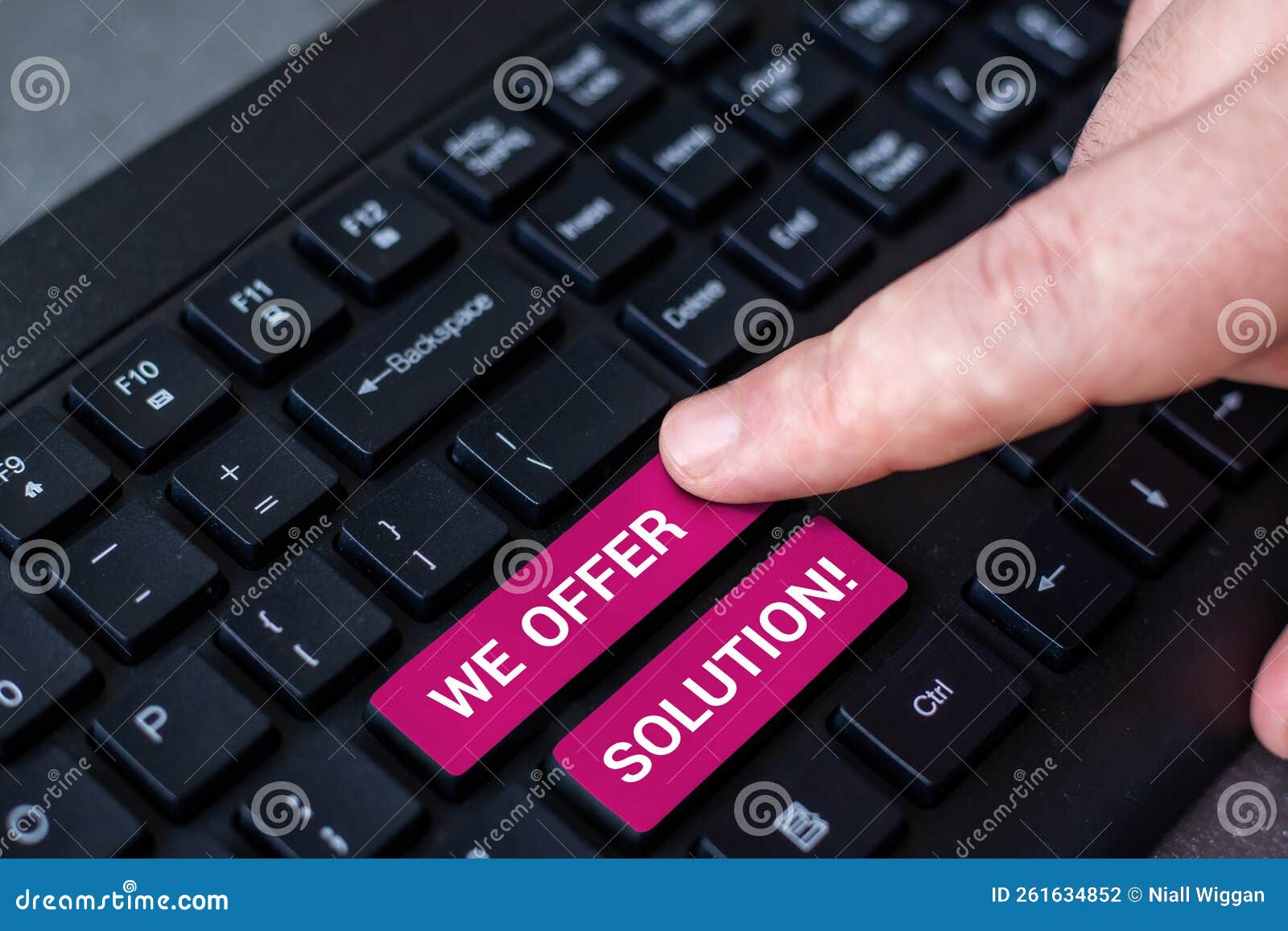 Text Caption Presenting we Offer Solution. Business Approach Give Means ...