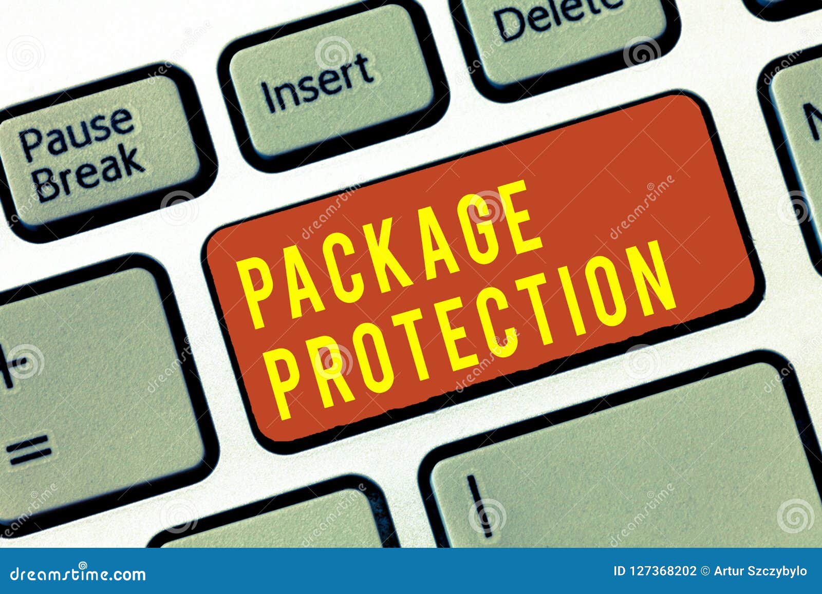 Handwriting Text Package Protection. Concept Meaning Wrapping and ...