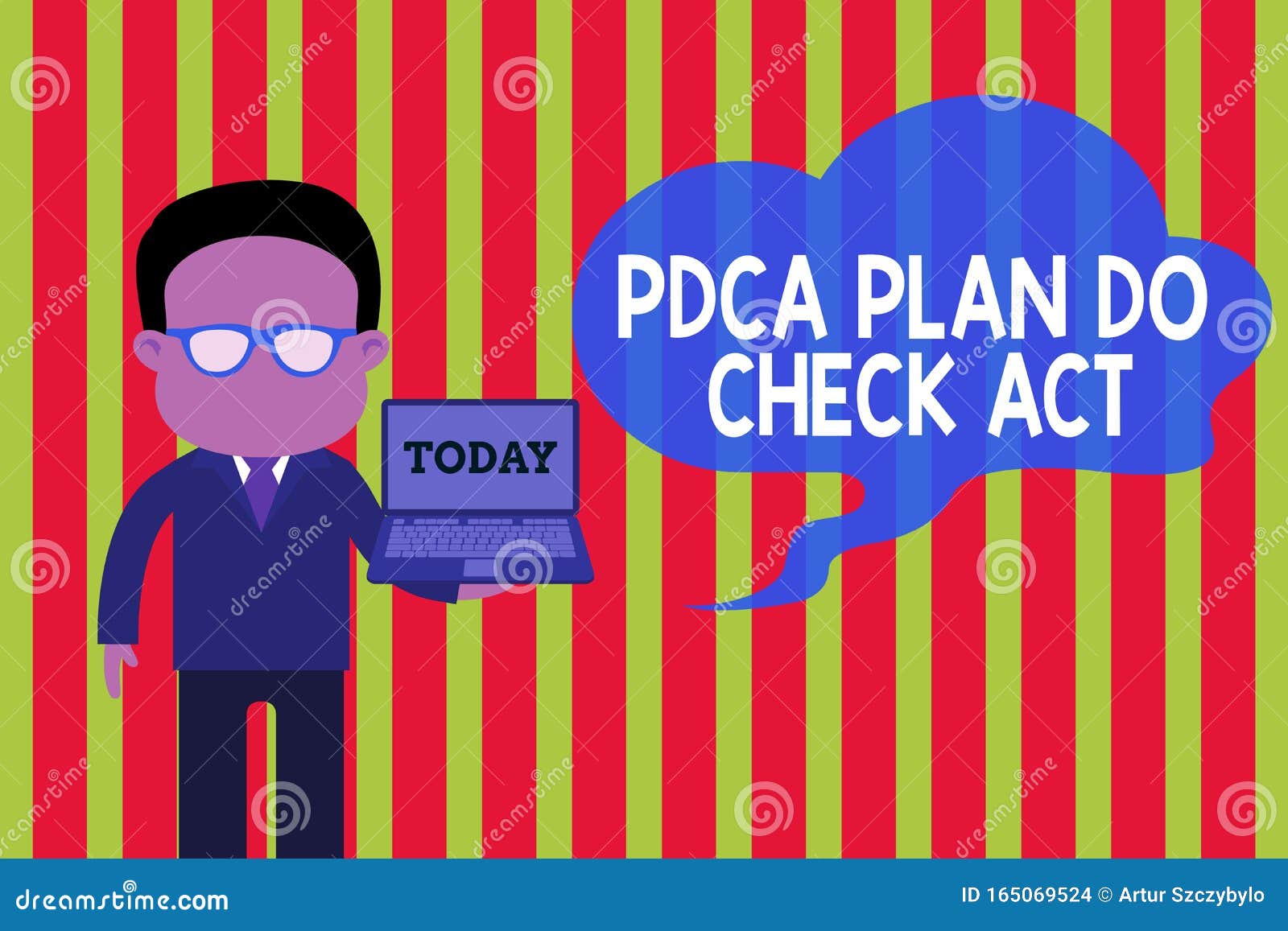 PDCA Or Deming Cycle Chart Diagram With Plan, Do, Check And Act Line ...