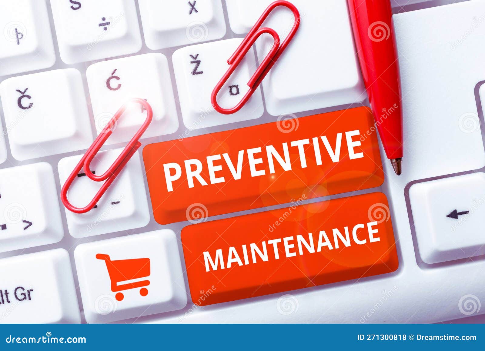 Handwriting Text Preventive Maintenance. Concept Meaning Avoid ...