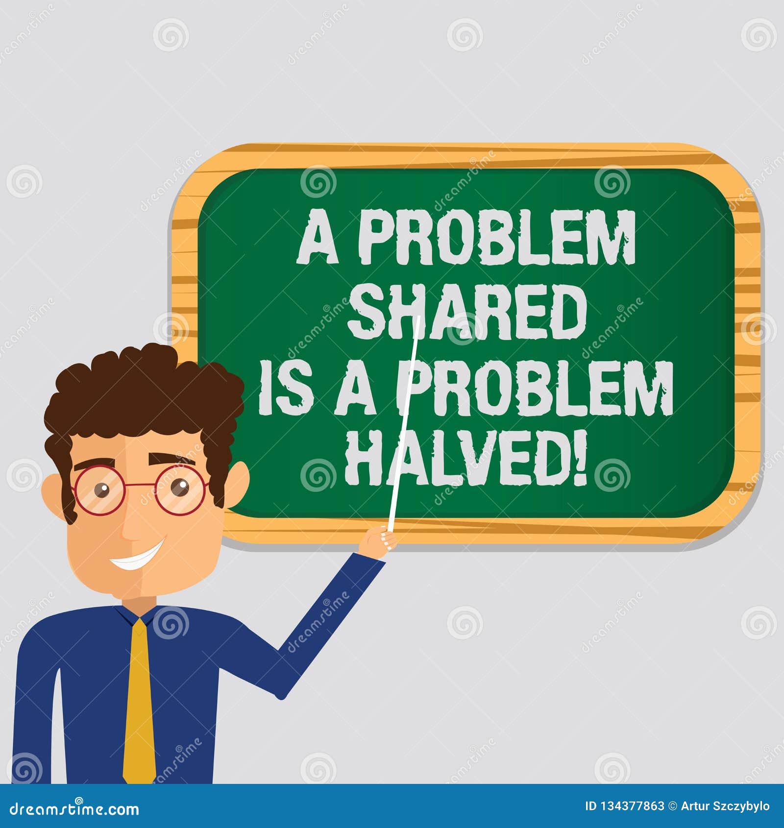 Handwriting Text a Problem Shared is a Problem Halved. Concept Meaning ...