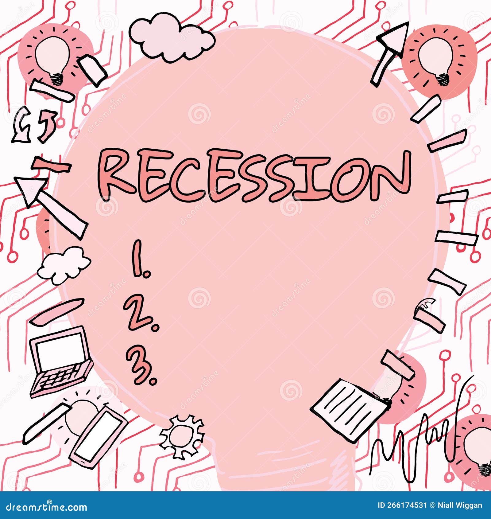 Handwriting Text Recession. Conceptual Photo the Process of Progressive Decrease in Growing ...