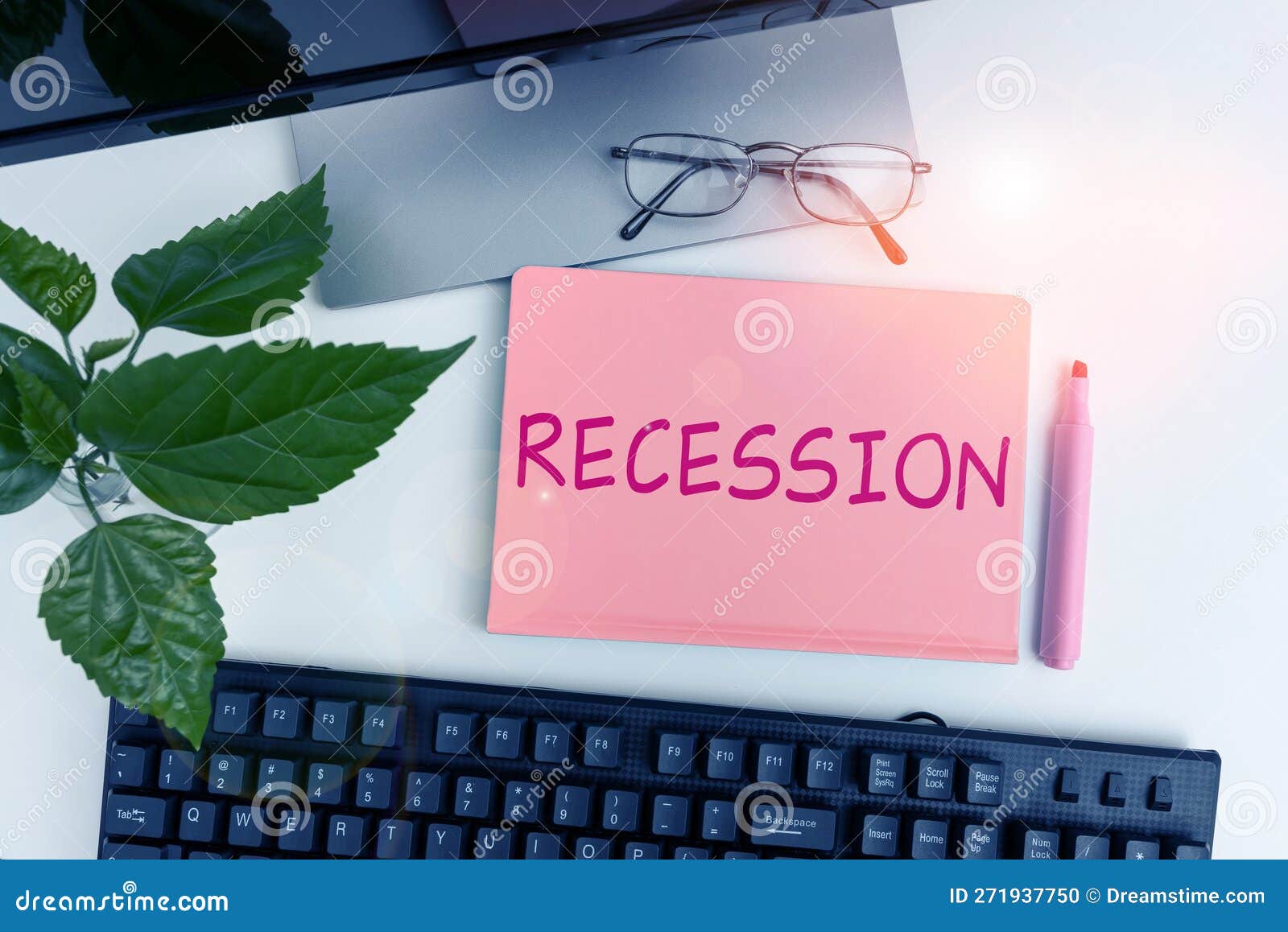 Handwriting Text Recession. Word for the Process of Progressive Decrease in Growing, Period of ...
