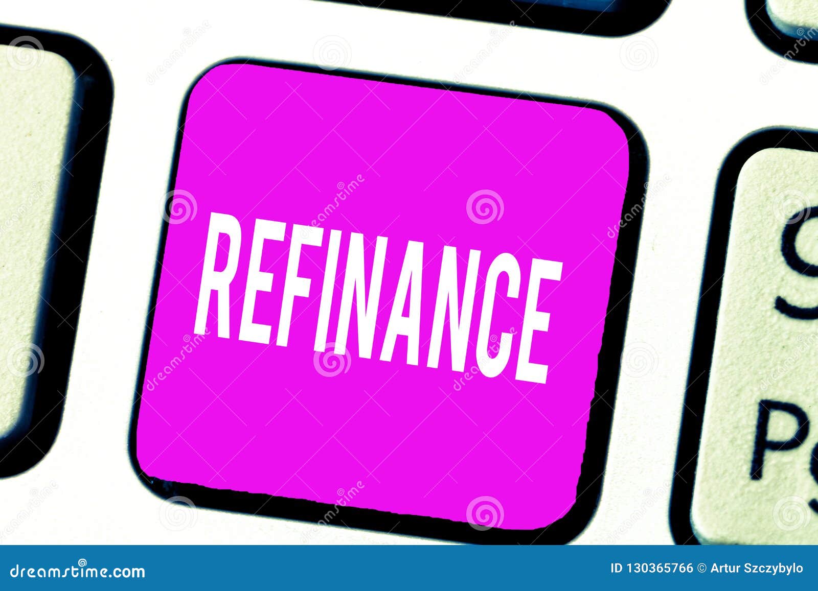 Handwriting Text Refinance. Concept Meaning Finance Again Replacement ...