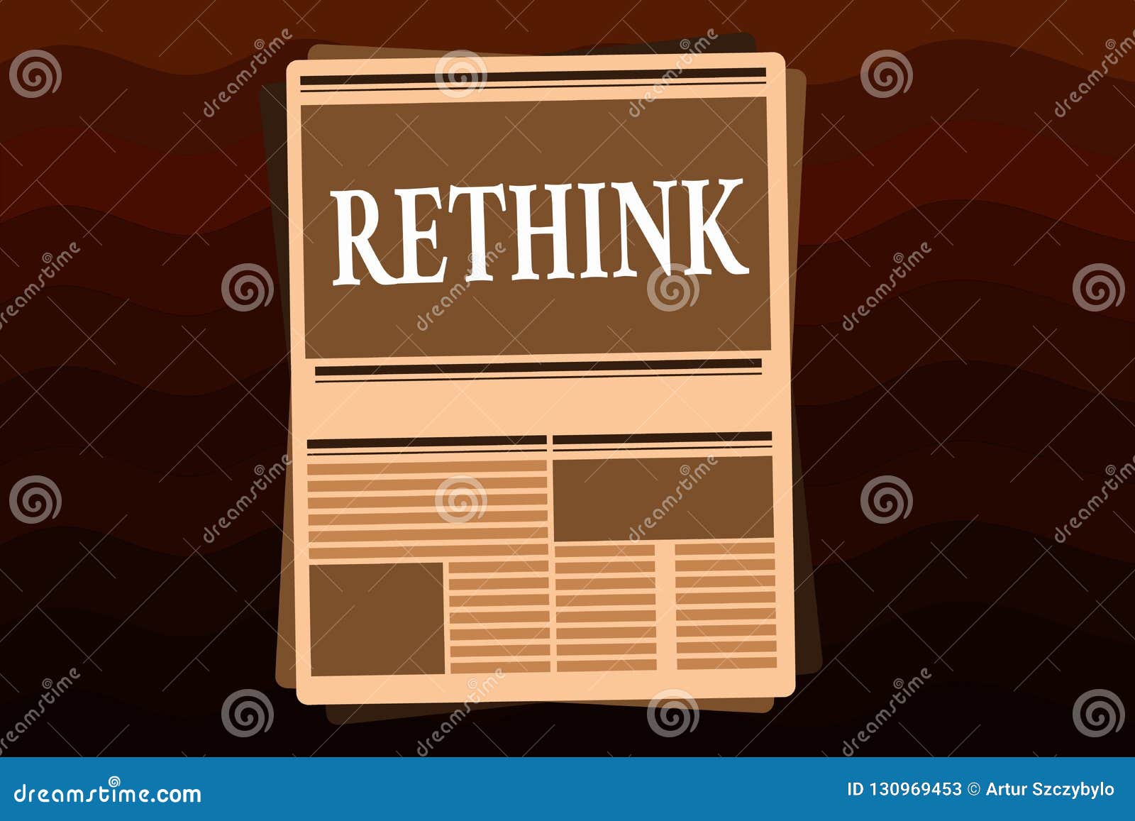 Handwriting Text Rethink. Concept Meaning Think Again Twice from ...