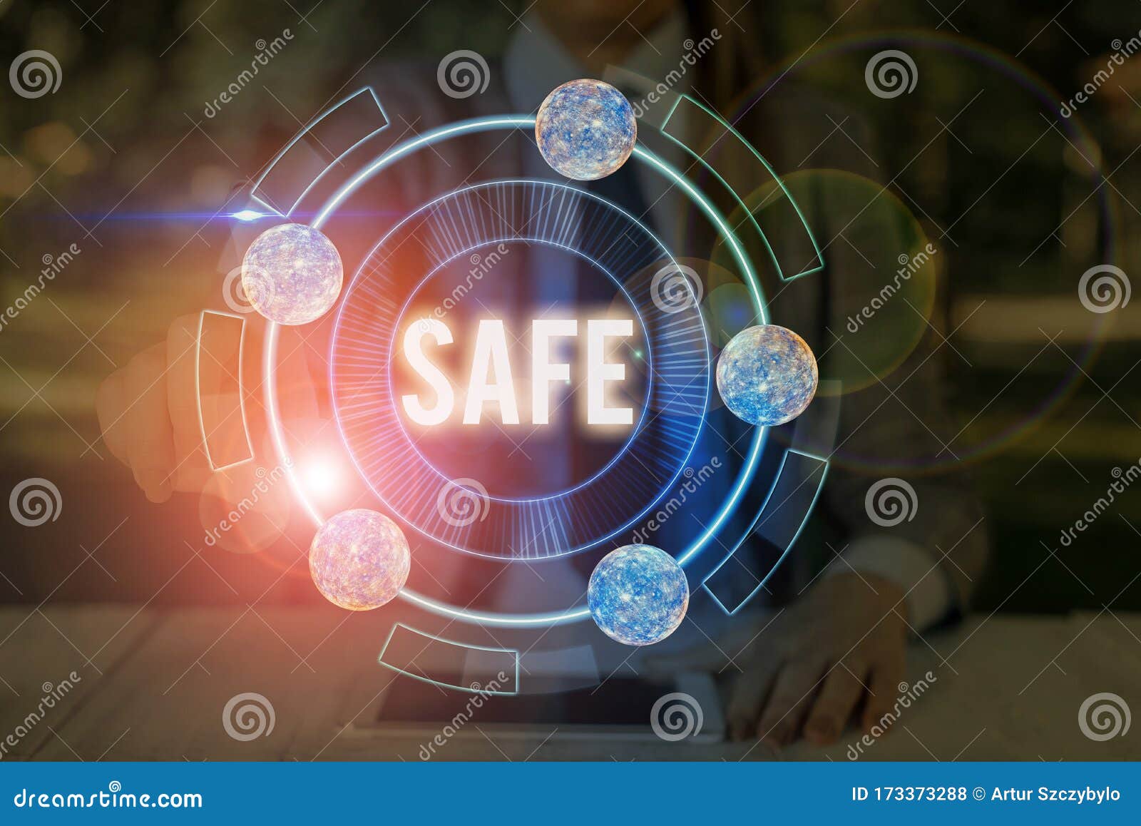 Handwriting Text Safe. Concept Meaning Protected from or Not Exposed To ...