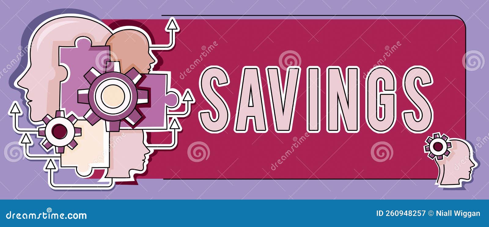Handwriting Text Savings. Word Written on Process of Setting Aside a ...