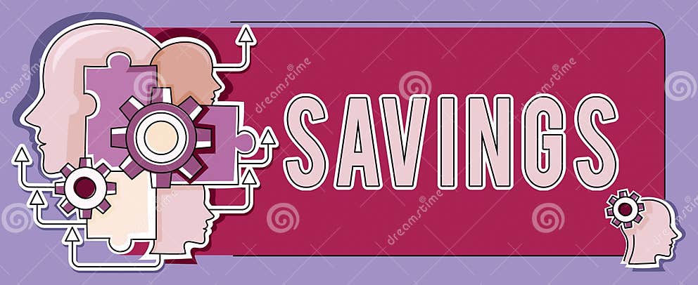 Handwriting Text Savings. Word Written on Process of Setting Aside a ...