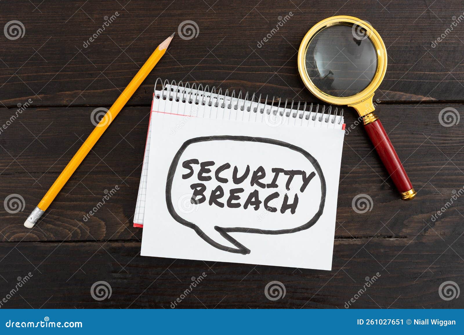 Handwriting Text Security Breach. Internet Concept Unauthorized Access ...