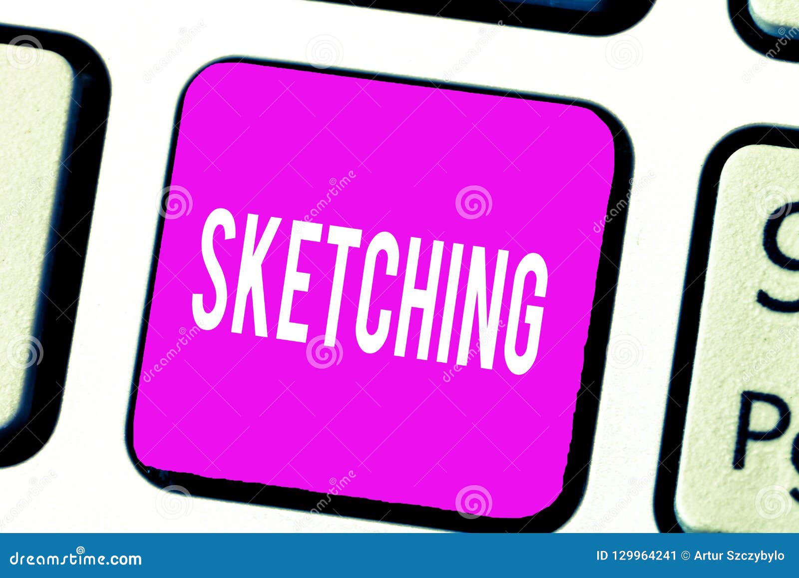 Handwriting Text Sketching. Concept Meaning Making a Rough Drawing of ...